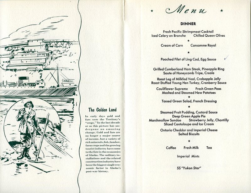 Alaska Cruise Lines · Steamship Menus · Archives and Special ...